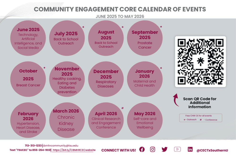 TSU CEC Yr. 5 Calendar, Prostate Ca 2025 Flyer, Breast Ca 2025 - TSU BCSPC